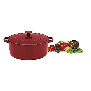 Cuisinart Chef's Classic Enameled Cast Iron 7-Quart Round Covered Casserole, Cardinal Red