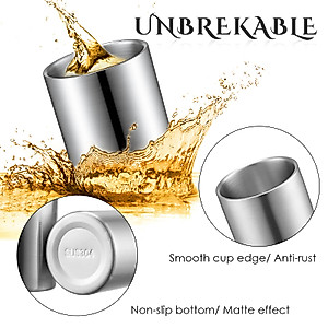 8 Pieces Stainless Steel Whiskey Glass Whiskey Glass Bulk 6.8 oz Insulated Metal Cups Double Wall Tumbler Whiskey Gifts for Men Husband Father Whiskey Lover
