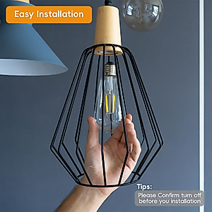 Jensense Edison LED Light Bulbs 8Watt Dimmable Light Bulbs 5000K Daylight White, E26 LED Bulb 60watt Equivalent, LED Vintage Bulbs 800lm CRI 90 Clear Glass 6 Packs