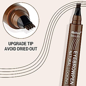 iMethod Eyebrow Pen - Upgrade Eyebrow TattooPen, Eyebrow Makeup, Long Lasting, Waterproof and Smudge-proof, Dark Brown