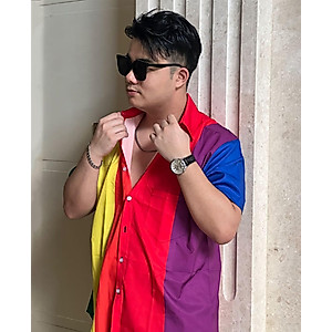 Gwnnb Gay Shirts for Men Bowling Print Short Sleeve Regular Fit Hawaiian Casual Button Down Beach Shirts