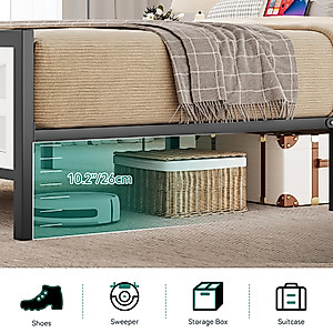 YITAHOME Farmhouse King Bed Frame with Storage Bookcase Headboard, Platform Bed Frame with LED Lights and Charging Station, Sliding Barn Door, Solid Metal Slats, No Box Spring Needed (White)