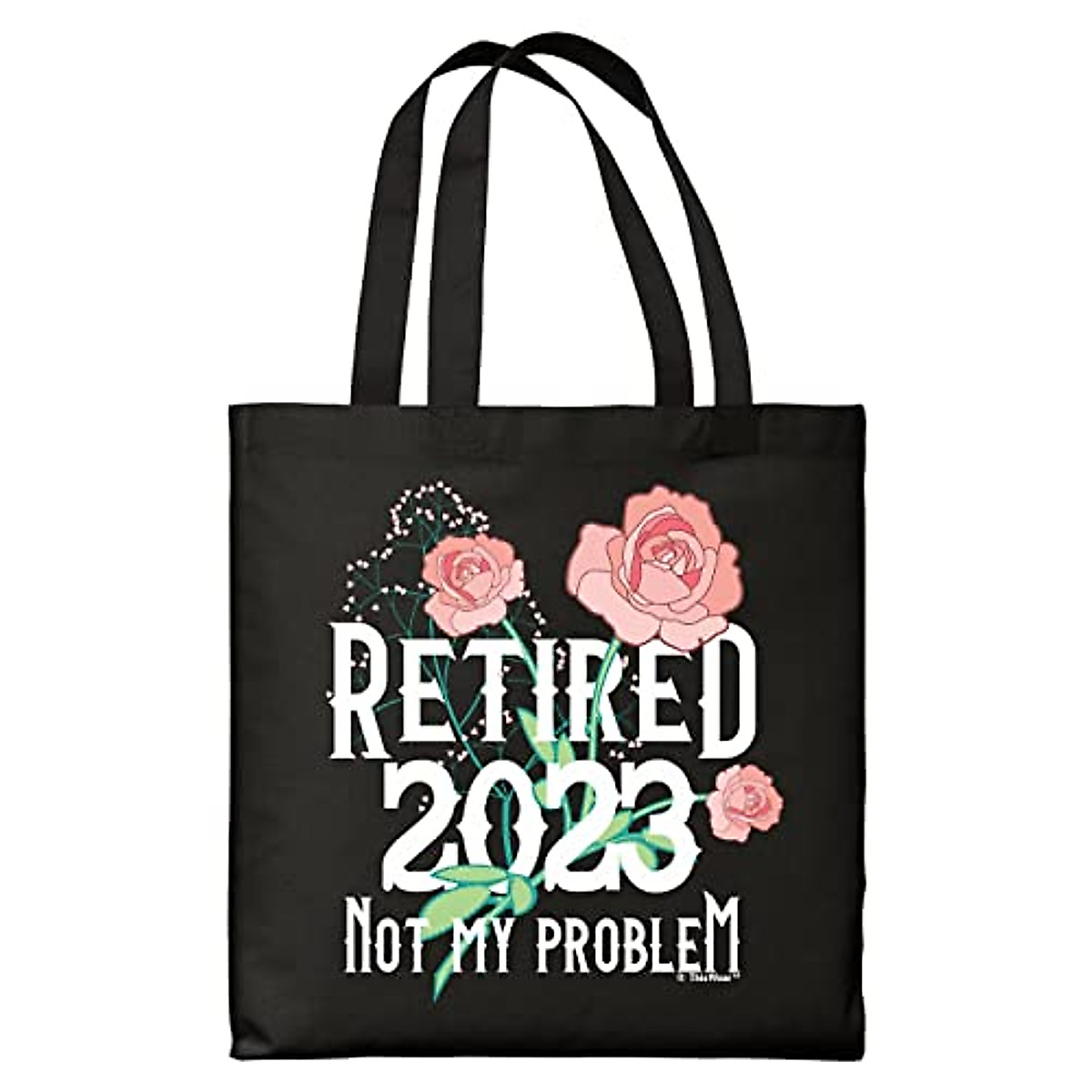 Coworker Retiring Gift For Women Retired 2023 Not My Problem Black Canvas Tote Bag