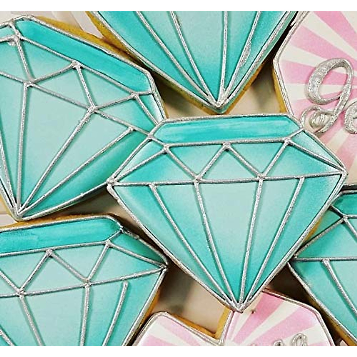 Diamond Jewel Gemstone Cookie Cutter 3.5" Made in USA by Ann Clark