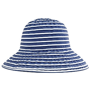 San Diego Hat Company Women's Ribbon Braid Small Brim Hat - One Size, Navy/White
