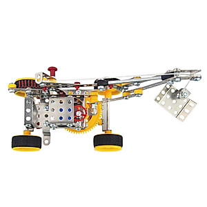 IRON COMMANDER Erector Set - Educational Building Toys for Kids Ages 8 and up w/ 235 Pieces, Building Blocks STEM Toys - Metal Crane Building Model with Metal Beams and Screws