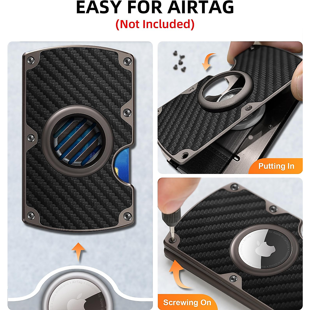 BULLIANT Men Airtag Wallet,Slim Metal Wallet Money Clip for Men Gift,Expandable for 15Cards,RFID Blocking