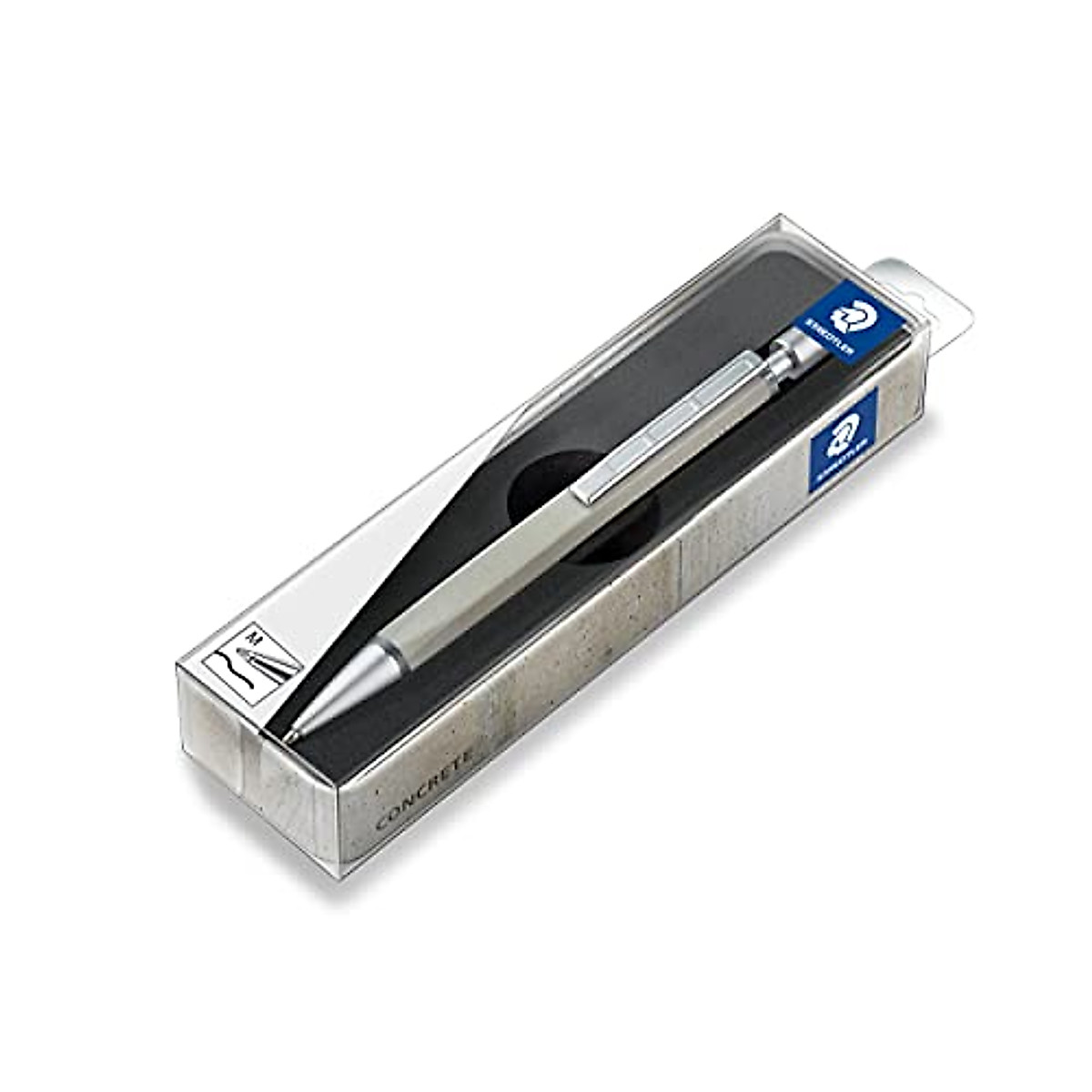 STAEDTLER 441CONB2-9 Concrete Premium Retractable Ballpoint Pen - Medium Line Width, Grey (Pack of 1)