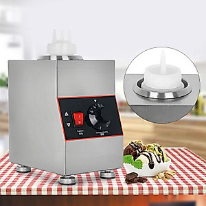 Commercial Sauce Warmer Sauce Heat Preservation Machine 86°F~185°F Electric Hot Fudge Cheese Caramel Jam Toppings Warmer Countertop Sauce Dispenser, 650ml Bottle