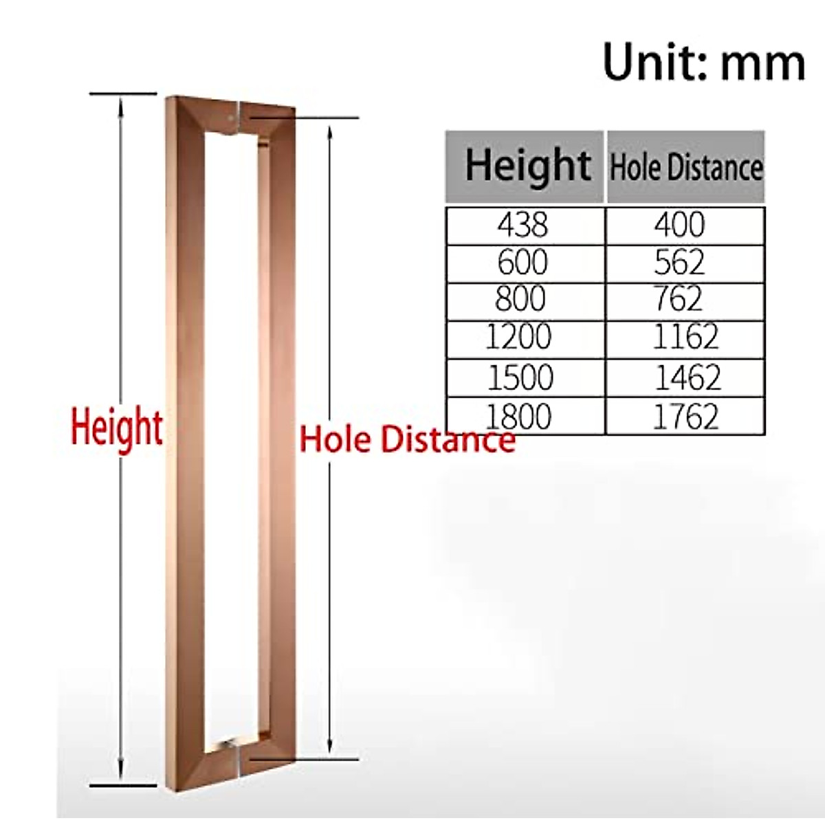 SUCHETA 60/80/100/120cm Square Entry Modern Door Handle,Modern Steel Push Pull Door Handle for Sliding Glass Shower/Barn Door/Interior Exterior Door,Fittings Included