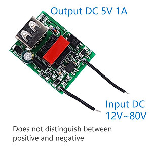 Buck Converter, DC Step Down Module Isolated Power Supply Volt Reducer 12V 24V 36V 48V 72V to 5V 1A Transformer Module Board with USB Port