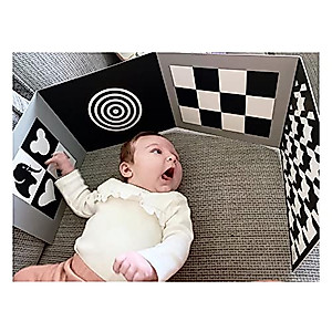 Samuel Sensory Baby Sensory & Development Fold Out Boards, Black and White, Simple Geometric Shapes, Made from 700GSM Card, Stands Independently.
