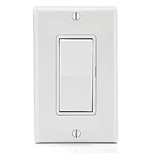 Leviton 5603-2AW Antimicrobial 15Amp 120/277V Decora Rocker 3-Way AC Quiet Switch, White