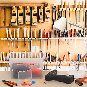 Citylife 4 Packs 8.5 QT Storage Bins with Lids Clear Plastic Bins with Grey Handle Stackable Storage Containers for Organizing