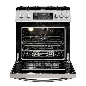 Kenmore Front Control Gas Range Oven with 5 Cooktop Burners, True Convection, Steam and Self Clean, Freestanding Stainless Steel Stove and Oven, 4.8 cu. ft. Capacity