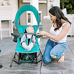 Baby Delight Go with Me Venture Portable Chair | Indoor and Outdoor | Sun Canopy | 3 Child Growth Stages | Teal