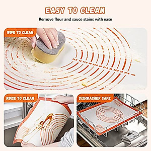 MMmat Silicone Pastry Mat, Extra Large Non-slip Silicone Baking Mat with Measurements, Counter Mat, Dough Rolling Mat, Fondant and Pie Crust Mat, (36 x 24 IN) 36'' By 24''