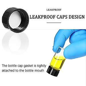 JIUWU 10 ml(0.3 Oz) and 5 ml(0.17 Oz) Clear Glass Vials Liquid Sampling Sample Bottles Screwcap Lab Capacity Container Pack of 35 (20 pcs 10 ml and 15pcs 5 ml Clear Vials)