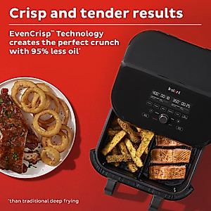 Instant Pot VersaZone 9QT Air Fryer,8-in-1 Functions with EvenCrisp Technology, Crisps,Broils, Bakes,Roasts, Dehydrates,Reheats at Same or Different Temperature, from the Makers of Instant Pot, Black