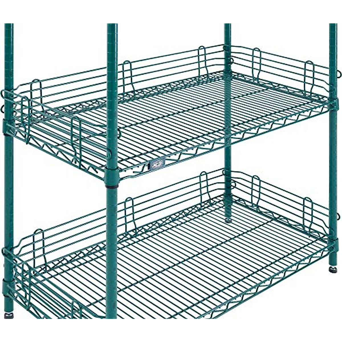 4-Shelf Wire Shelving Unit, Green Finish, 18"W x 36"L x 63"H