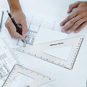 Coopay Large Triangle Ruler Set Square, 30/60 and 45/90 Degrees, Triangle Hollow