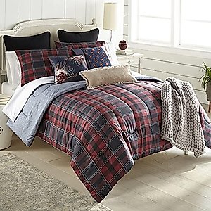 Donna Sharp Throw Pillow - Tartan Traditional Decorative Throw Pillow with Fringed Pattern - Rectangle