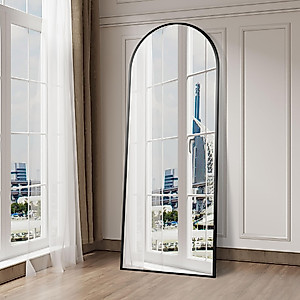 NISHCON Full Length Arched Floor Mirror with Stand, 64"x21" Framed Mirror for Living Room, Bedroom, Entryway and Dressing