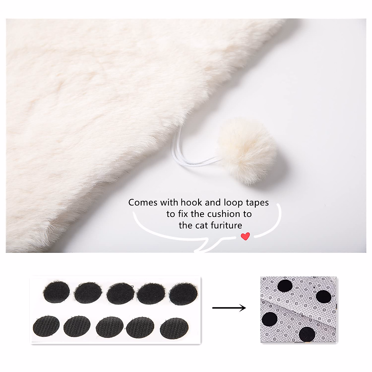 SHENGOCASE 2-Pack 10.6"x10.6" Square Faux Rabbit Fur Cat Dog Bed Cushion Pad Mat, Cat Tree Tower Replacement Cushion Pad for Window Perch Carrier House Cage Crate Kennel Furniture