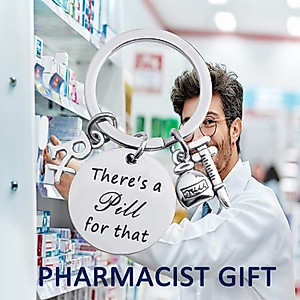 TGBJE Pharmacist Gift There is a Pill for That Keychain Pharmacy Tech Gift RX Gift Gift for Pharmacy Student (RX Keychain)