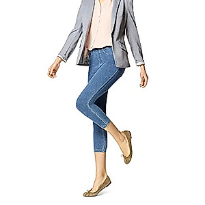 No nonsense womens Classic Denim Capri With Pockets leggings pants, Light Denim, Large US