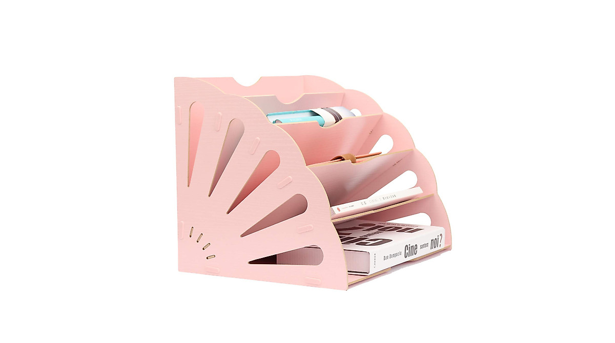 Stylish Pink File Folder Holder Organizer for Your Desk