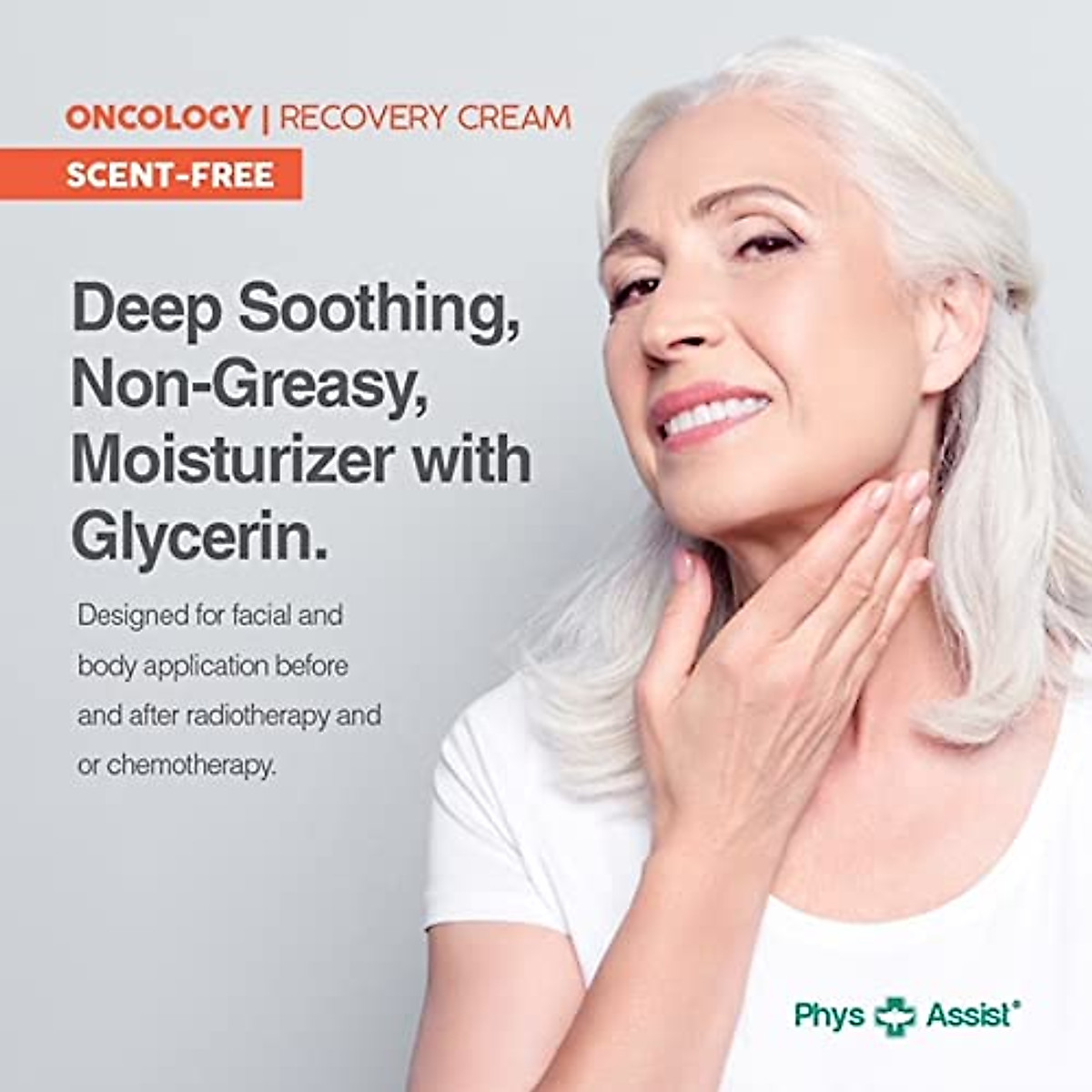 PhysAssist Oncology Recovery Cream: 4 oz Unscented, Super Moisturizing for Dry, Itchy, Sensitive Skin