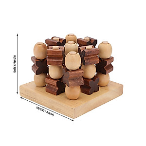 Kisangel 3D Wooden Toe Game Board for Kids Adult Family Tabletop Board Game Family Game Wood Strategy Board Game 1 Set