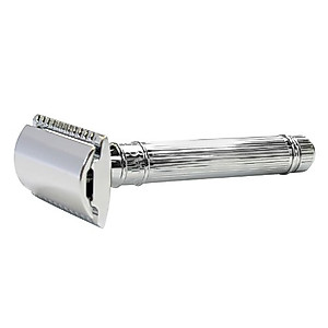 Edwin Jagger DE89L Lined Detail Chrome Plated Double Edge Safety Razor