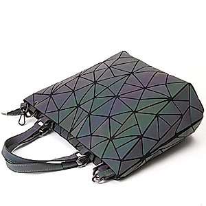 Geometric Luminous Purses and Handbags Holographic Purse Lumikay Bag Reflective Leather Irredescent Tote NO.1