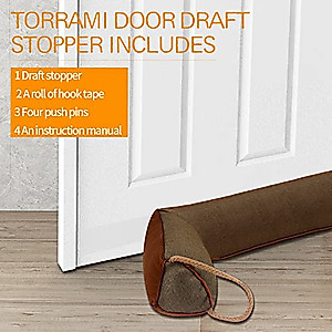 TORRAMI 30" Door Draft Stopper Under Bottom Insulation Noise Air Stopper 2.09LB,Sound Proof Draft Guard Seal for Doors and Windows - Triangle Coffee
