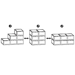 C&AHOME Clear Shoe Box, Clear Shoe Box Storage, Set of 6, Large Size Plastic Shoe Box with Magnetic Door, Shoe Organizer, Box Stackable for Display Sneakers, Fit Up to US Size 14''Black UCSBP06B