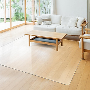 tixpol Area Rug for Living Room, 6'x9' Clear Area Rug for Dining Room, Protector Floor Mat for Home Office Laundry Dining Area, Non-Slip Waterproof Vinyl Area Rug for Kids Pet (Clear)