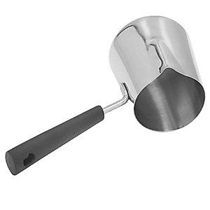 ZJchao Turkish Coffee Pot, Warmer Mini Stainless Steel Coffee Heating Pot 350ml with Spout Stovetop Chocolate Melting Pan Stove Top Coffee Maker for Chocolate Melting