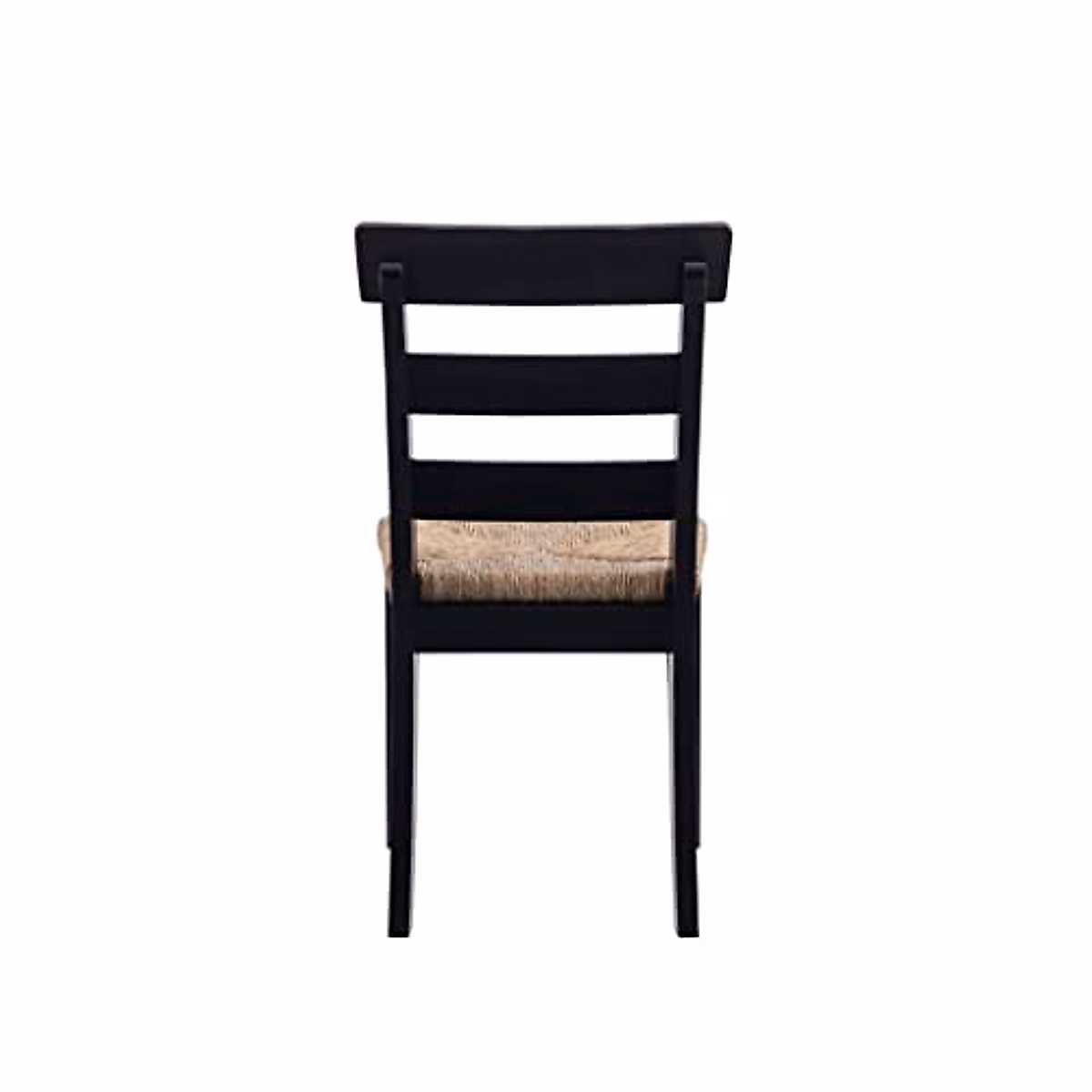 Linon Black Wood Woven Rush Seat, Minelli Dining Chair, Set of 2