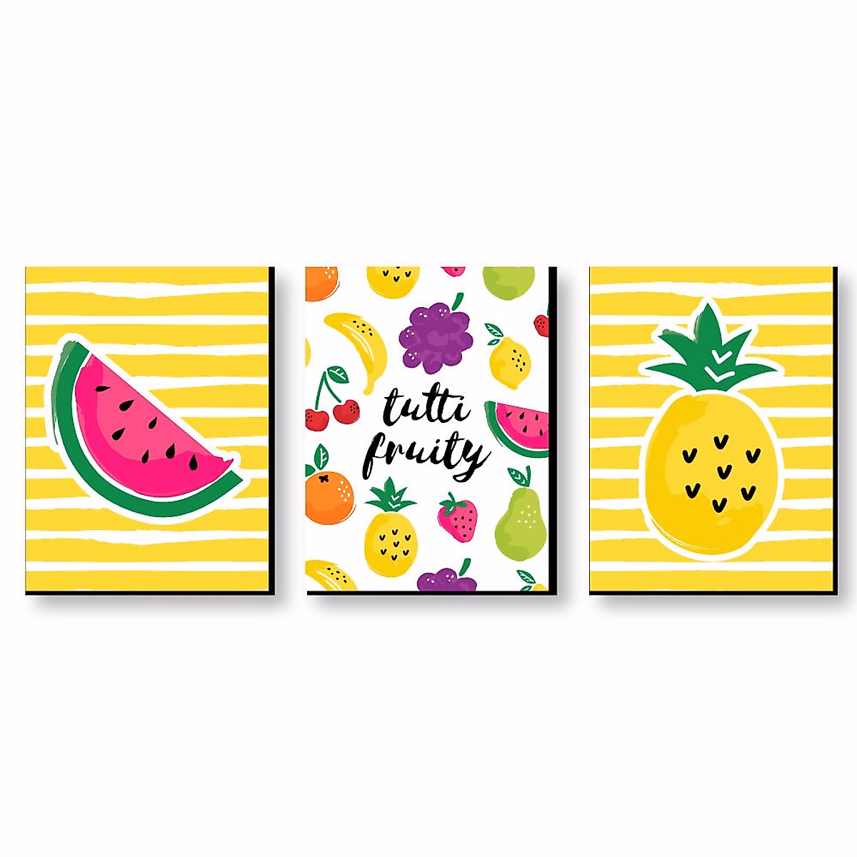 Big Dot of Happiness Tutti Fruity - Nursery Wall Art, Kids Room and Decor Frutti Summer Home Decorations - Gift Ideas - 7.5 x 10 inches - Set of 3 Prints