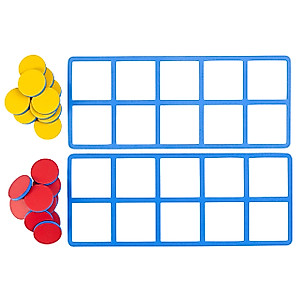 LEARNING ADVANTAGE Giant Magnetic Foam Ten Frames - 2 Frames with 20 Disks - Early Math Manipulative - Teach Number Concepts and Operations