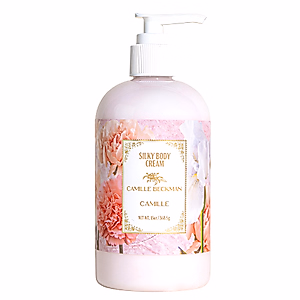Camille Beckman Camille Scented Silky Body Cream, Daily Moisturizer for All Skin Types, Non-Greasy Vegan Formula to Nourish and Soften Hands and Body, 13 Ounce