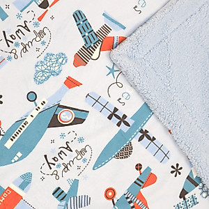 Marina Decoration Reversible Rich Printed Woven Fluffy Plush Soft Warm Flannel Fleece Sherpa Kids Children Blanket, 30 x 40 Inch Flamingo Princess with Pink Base Pattern