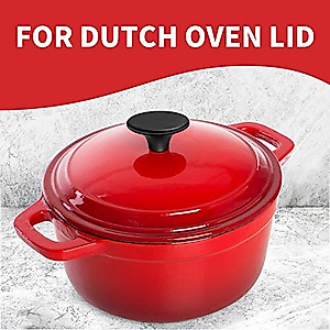 Hotop 4 Sets Pot Lid Handle Dutch Oven Knob Bakelite Replacement Knob Pot Lid Handle Compatible with Le Creuset, Aldi, Lodge and other Enameled Dutch Oven, Black