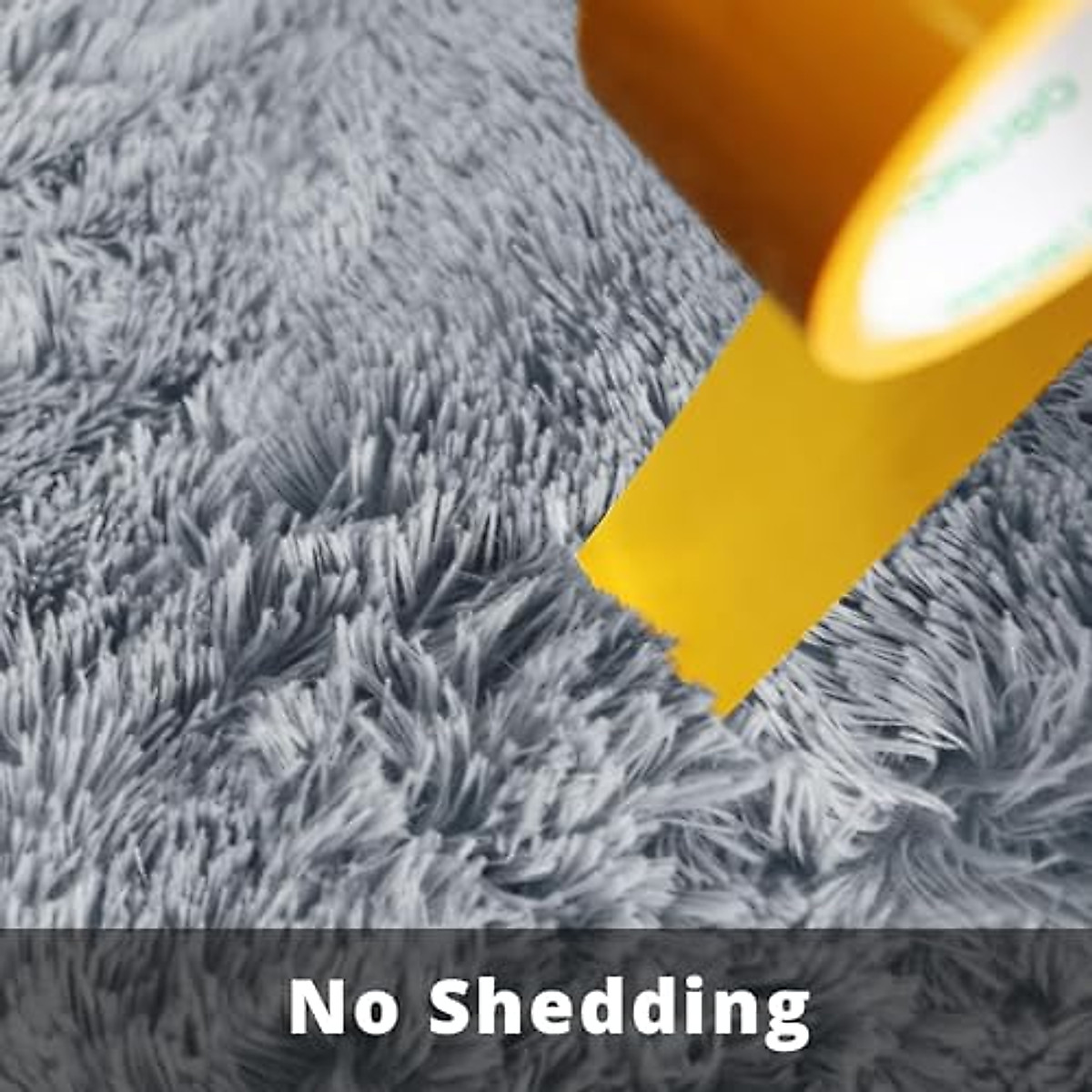 ROCYJULIN Rug, 8x10, Light Grey, High Pile, Area Rug for Living Room, Bedroom, Dorm Room, Playroom, Kids Room