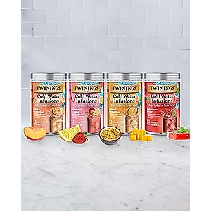 Twinings Cold Infuse Water Enhancer Tea Sampler, Strawberry-Lemon, Mango-Passionfruit, Watermelon-Mint, 12 Count (Pack of 3)