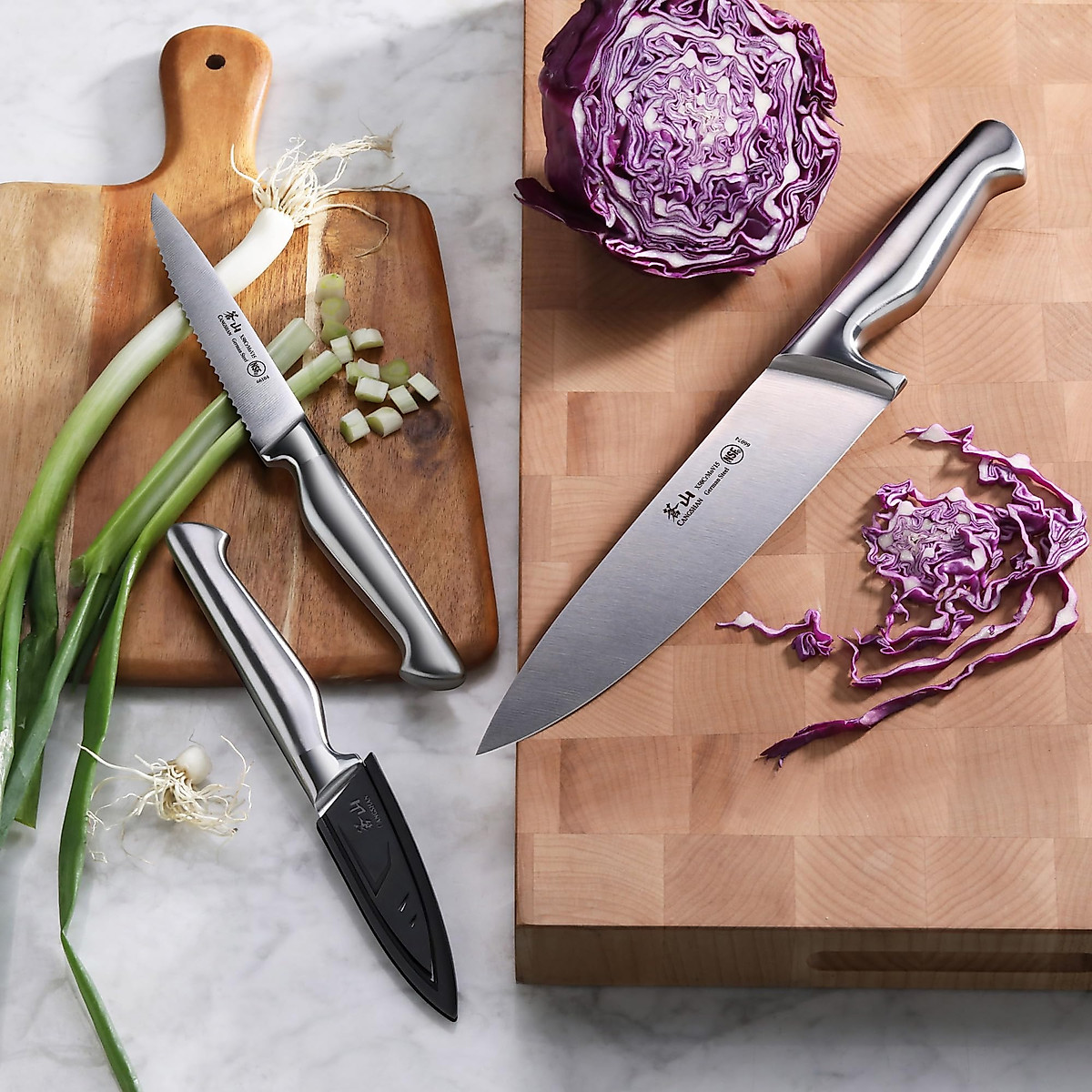 Cangshan Sanford Series 1027174 German Steel 3-Piece Knife Starter Set with Sheaths