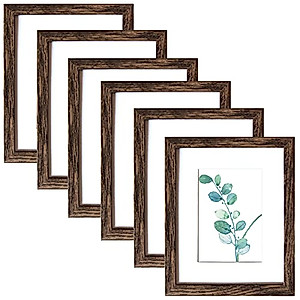 SESEAT 8x10 Picture Frames Rustic Brown Wall Mounting or Tabletop Display, 6PCS