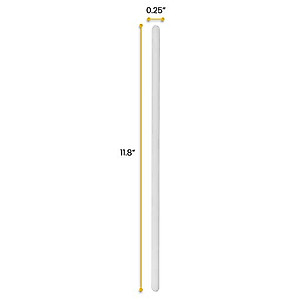 EISCO 12PK Polypropylene Stirring Rods, 11.8" - Rounded Ends, 7mm Diameter - Excellent for Laboratory or Home Use - Chemical & Heat Resistant Plastic